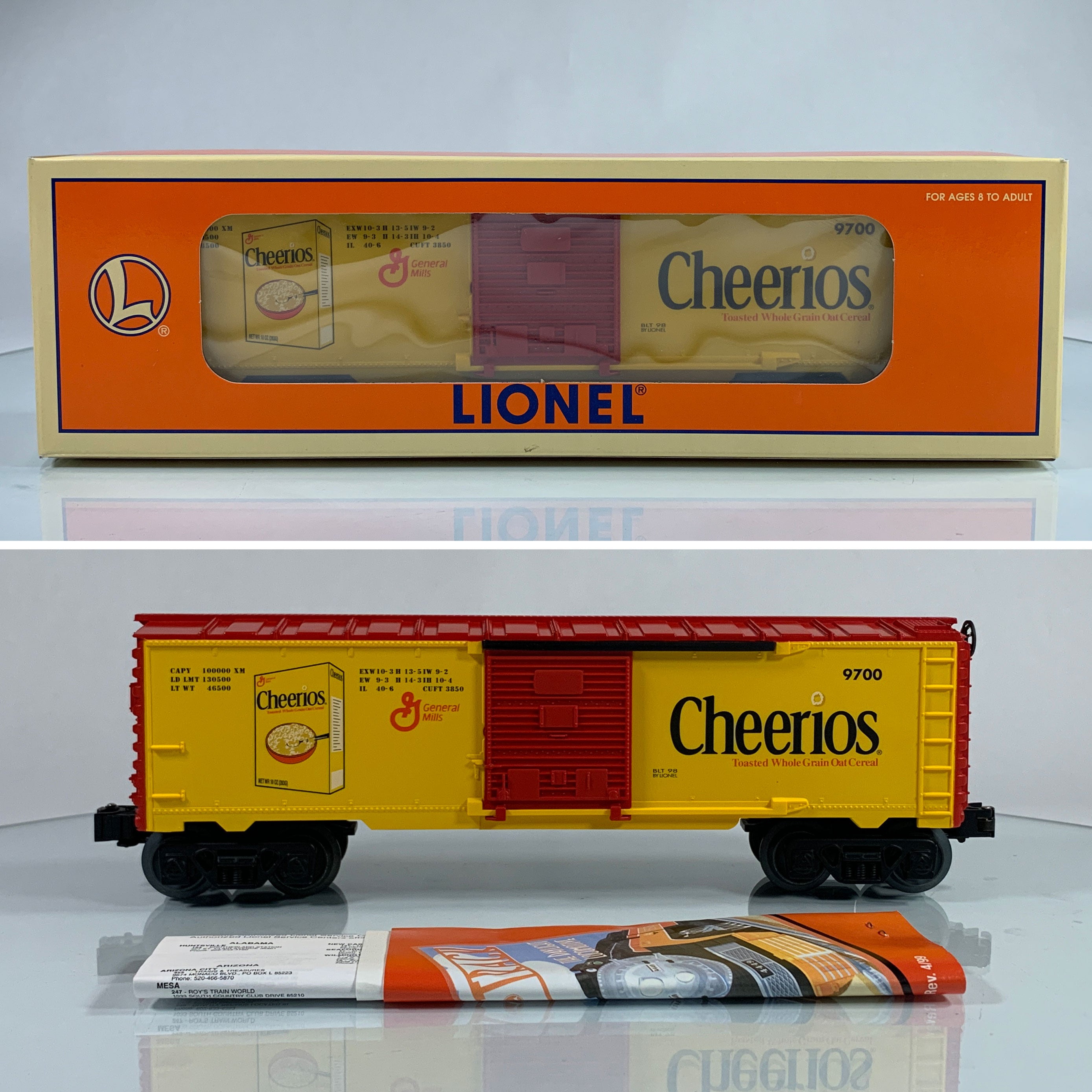 LIONEL • O GAUGE • 1998 Cheerios Boxcar 6-26216 • NEW OLD STOCK ...